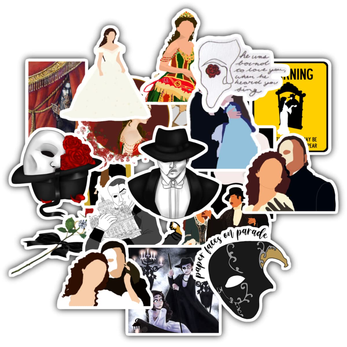 Amazon.com: 20 Pcs Stickers Packs Opera Colorful of Aesthetic The Decal ...
