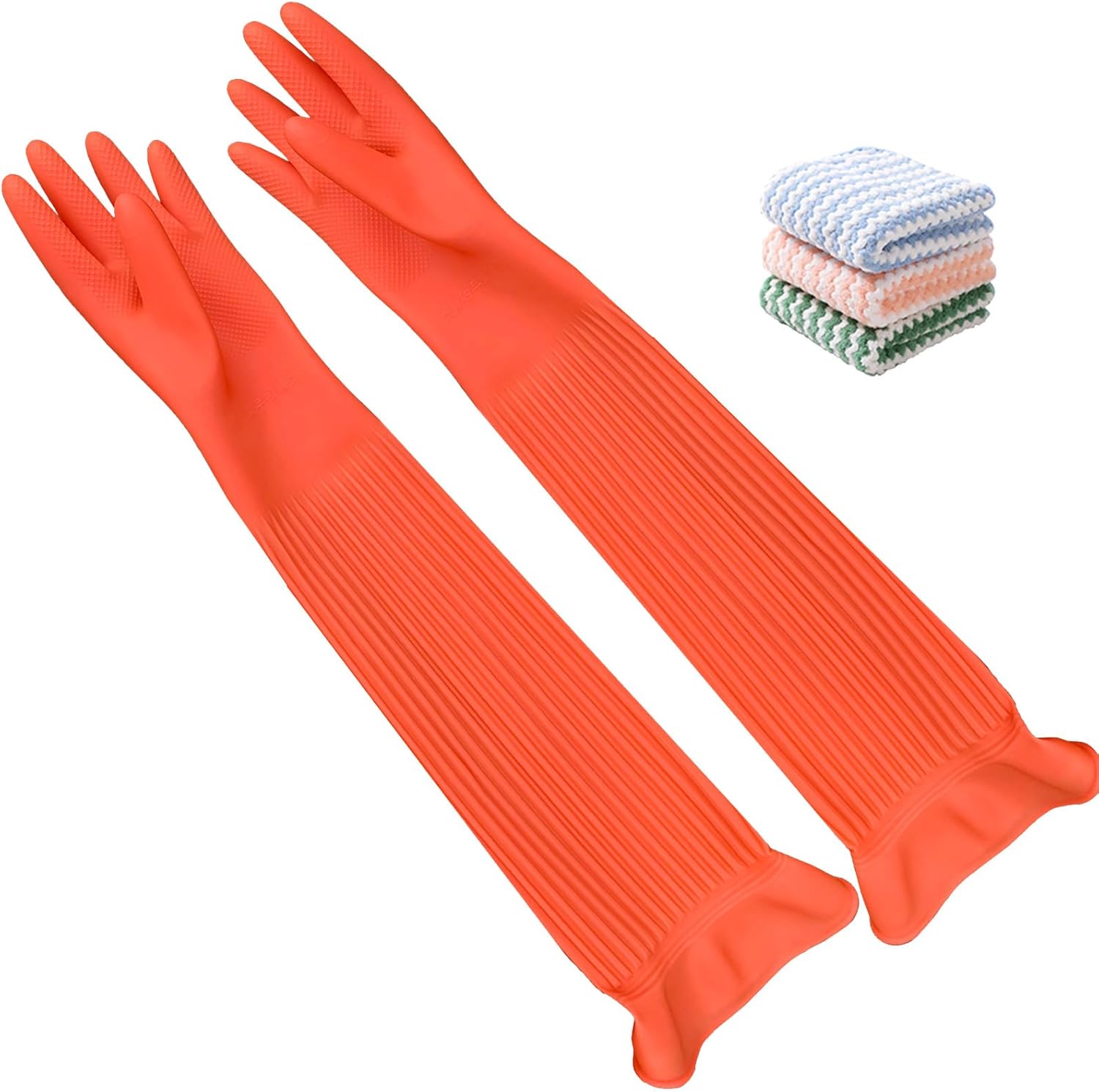 Amazon.com: Vsootal 3 Pairs Household Extra Long Kitchen Gloves for ...