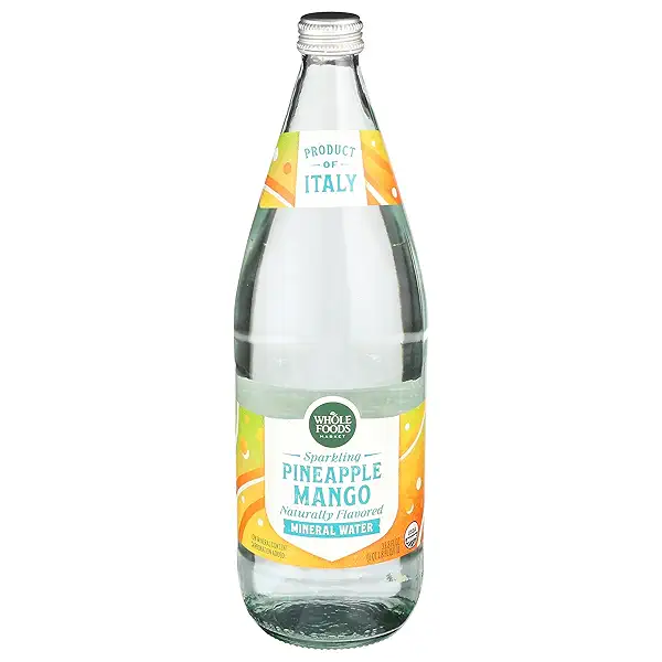 Organic Pineapple Mango Italian Sparkling Mineral Water, 33.8 Fl Oz | Shipped to You | Whole ...