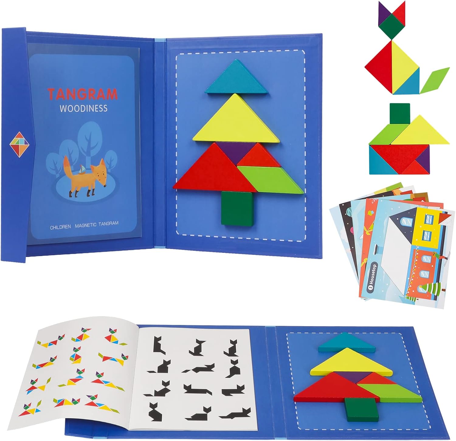 WWW Wooden Tangram Puzzles Game for Kids Age 3+ Years Old, Magnetic ...