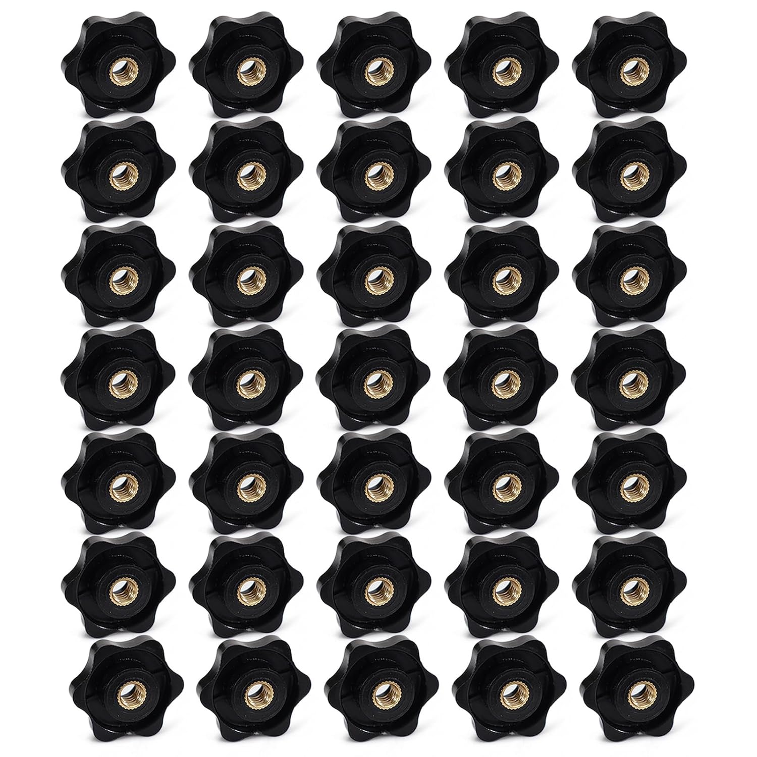 Sekonow 35PCS 6 Star Knobs 1/4-20 Knob Female Threaded Knobs Hexagon ...