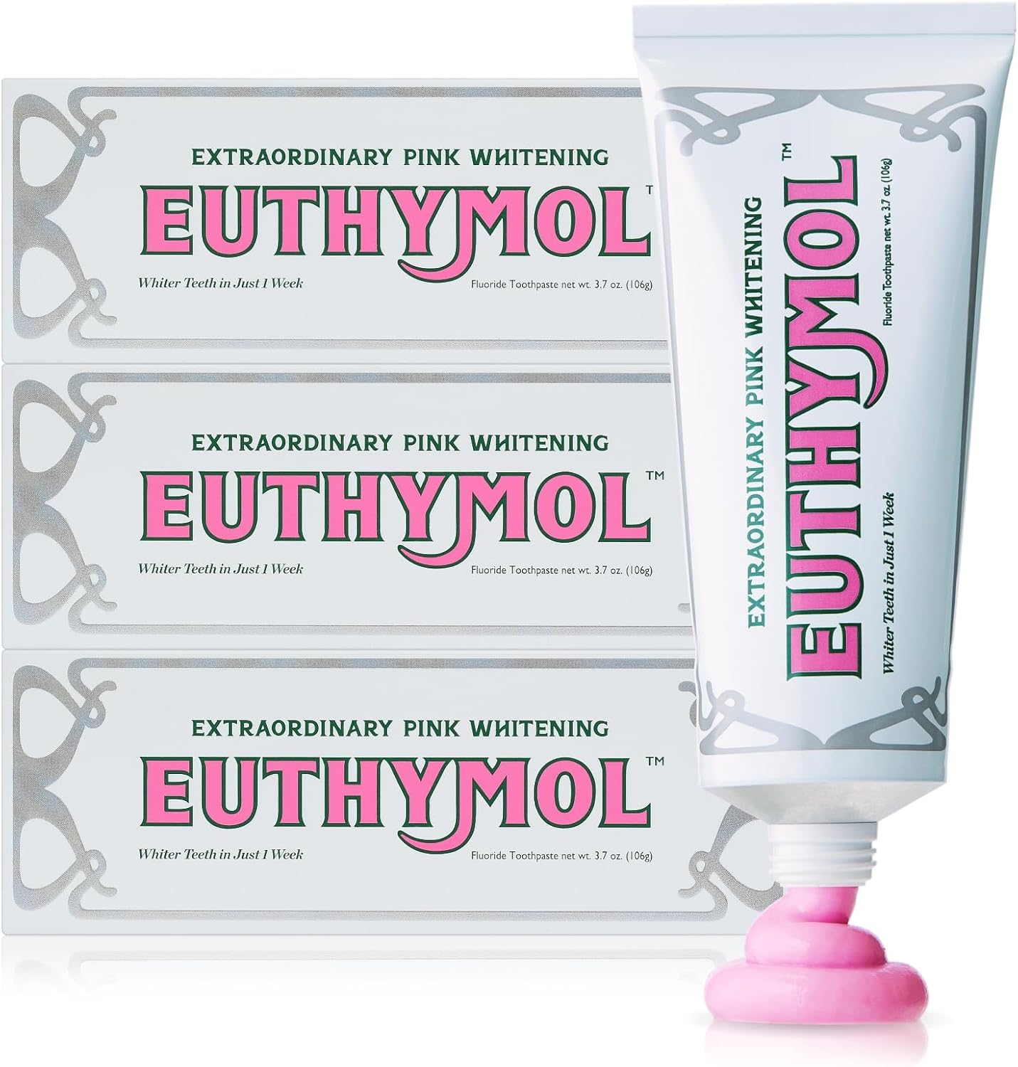 EUTHYMOL Whitening Toothpaste (3.7fl oz, Pack of 3) - Stain Removal in ...