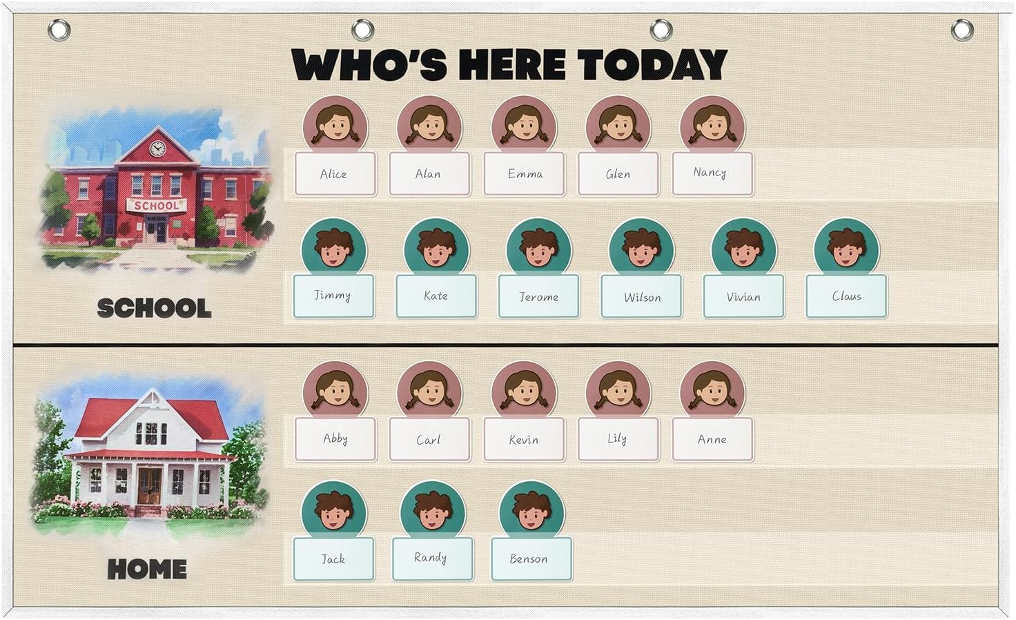 Attendance Pocket Chart for Classroom, Durable Classroom Management ...