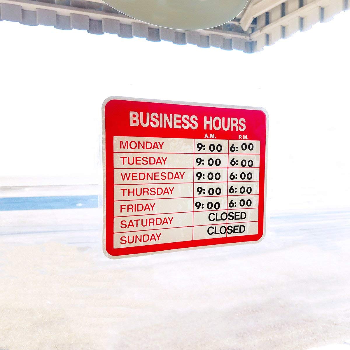 Buy Static Cling Business Hours Open & Closed Window or Door Sign with ...