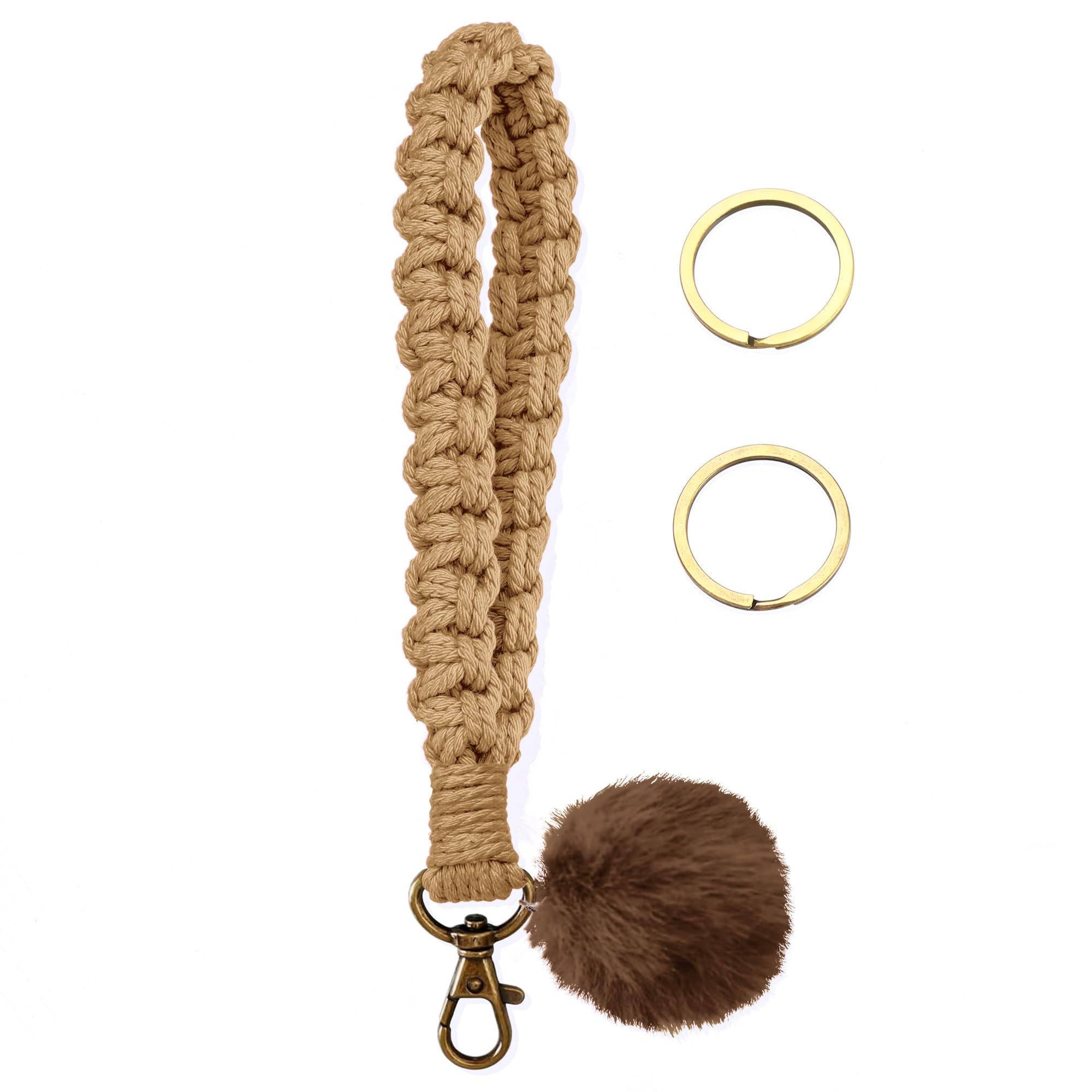 Amazon.com: Gkeygo Keychain Wristlet, Woven Handmade Wrist Lanyard for ...