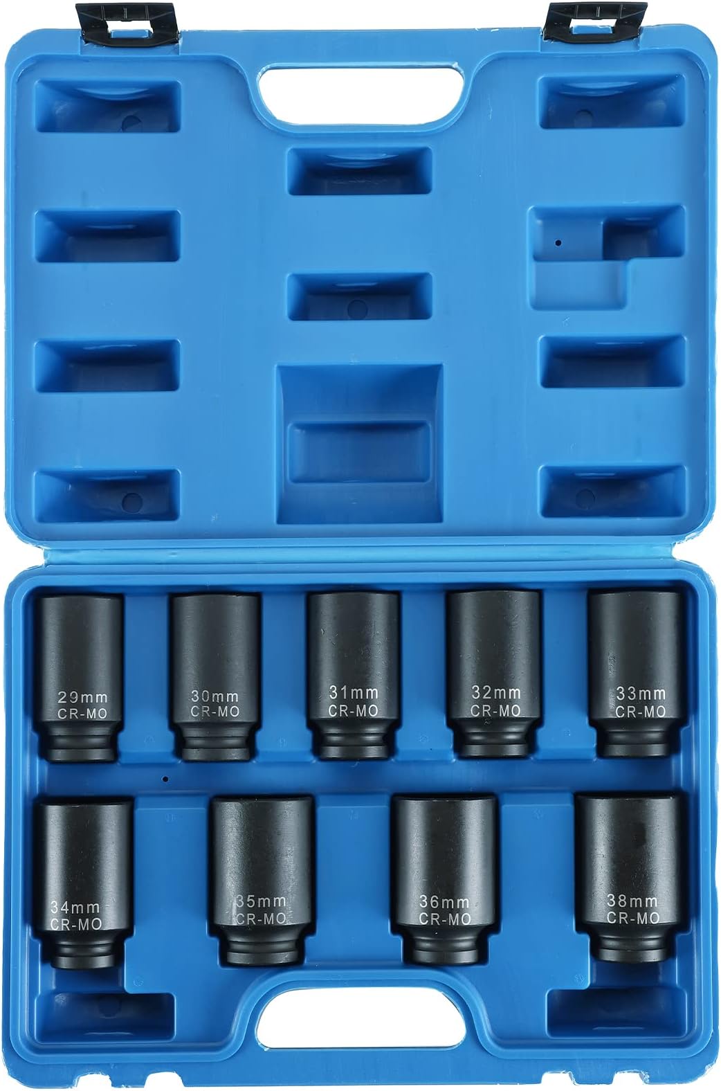 9-Piece Spindle Axle Nut Metric 6 Point Sockets Set; 11-Piece 1/2 ...