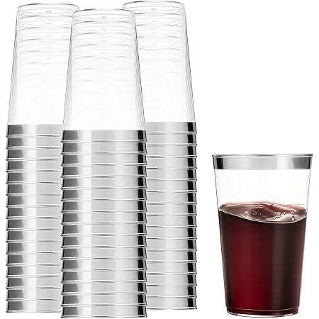 Amazon.com: 100 Pack 14 oz Clear Plastic Cups, FOCUSLINE Disposable ...