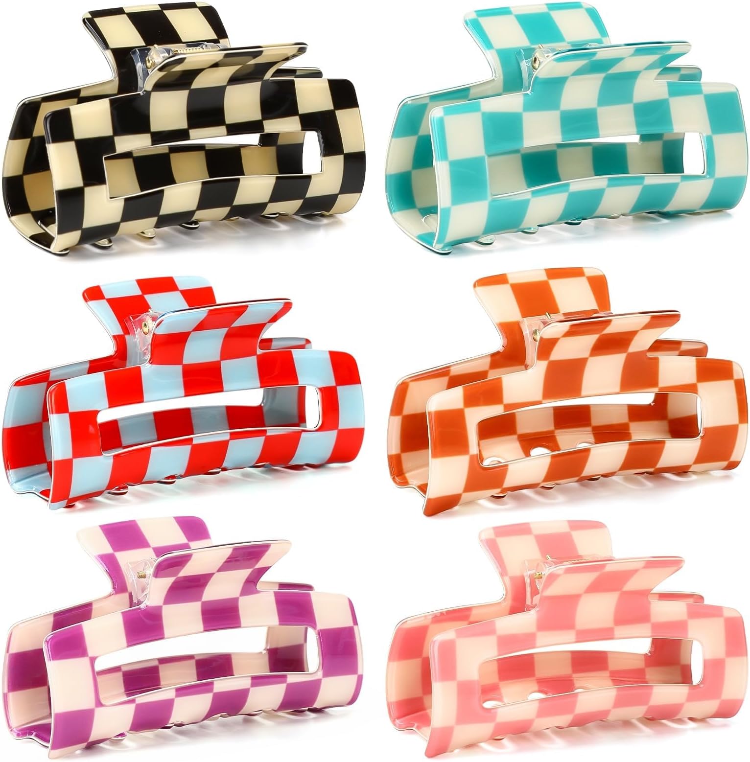 Amazon.com : Taiyin 12 Pieces Hair Claw Clip 3.2 Inch Multicolored ...