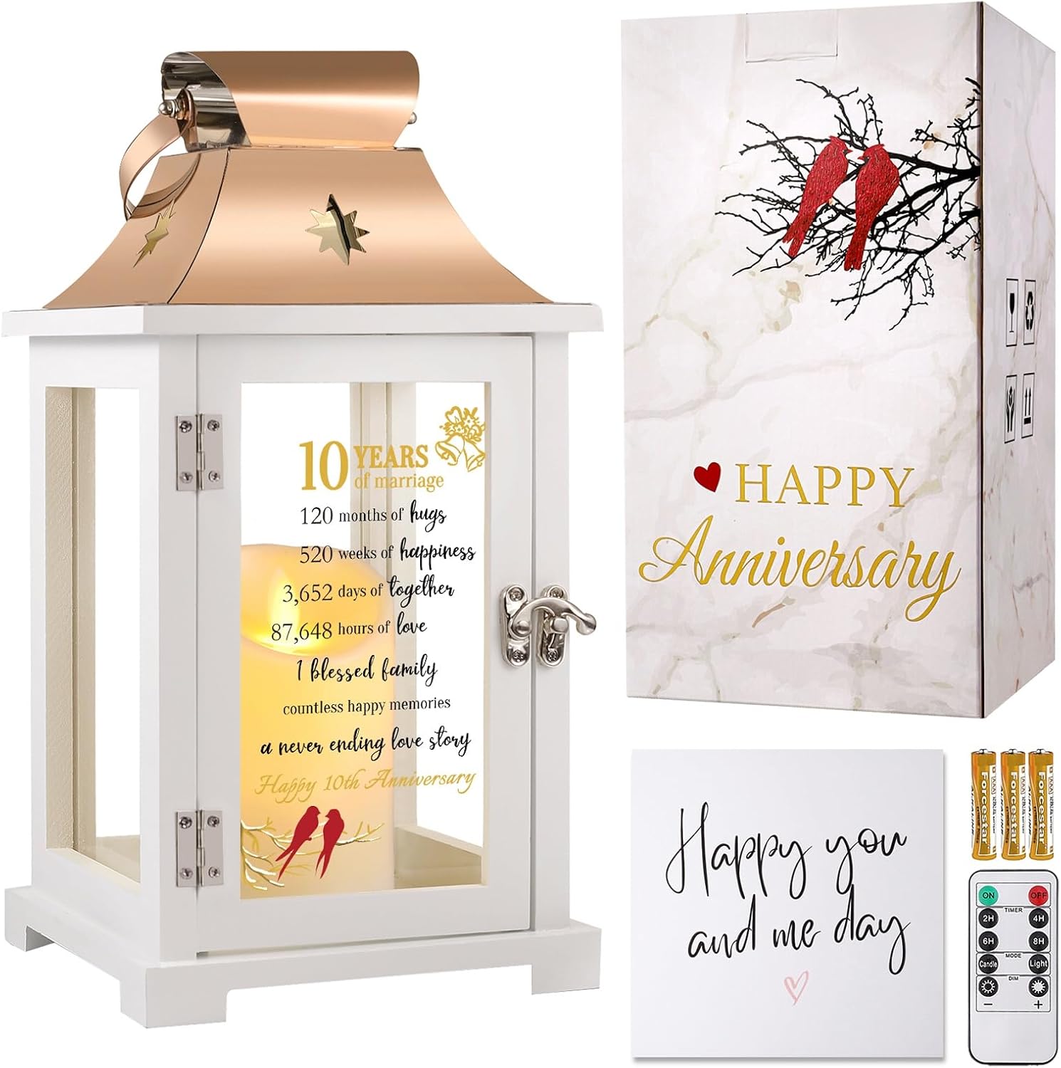 Amazon.com: 10th Wedding Anniversary Lantern,10th Anniversary Wedding ...