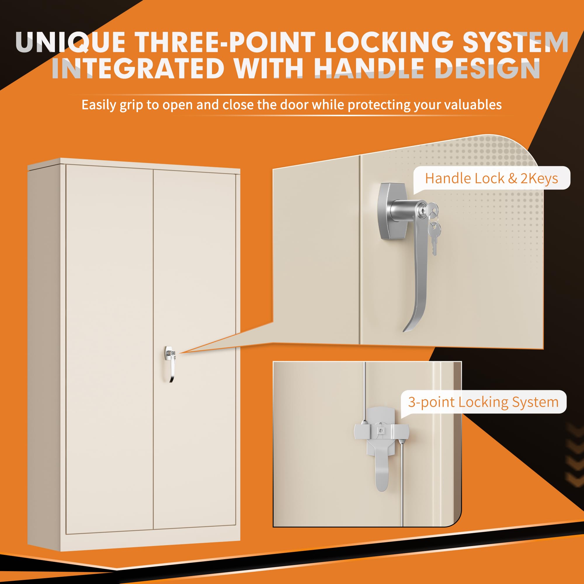 71 Inch Garage Locker Bonusall Tall Locking Storage Cabinet – 71” Steel ...