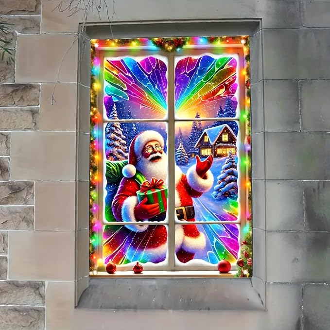 Amazon.com: Tomhong Christmas Window Cover 31x47 Inch Santa Claus ...