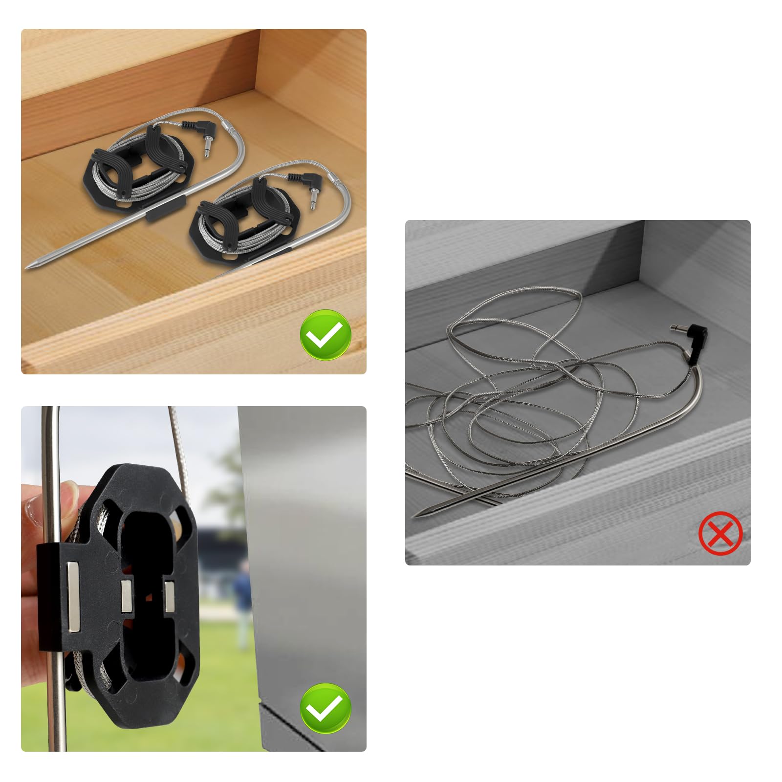 Snapklik.com : SIUDANGKA Magnetic Meat Probe Organizer, 3 Pack Upgraded ...