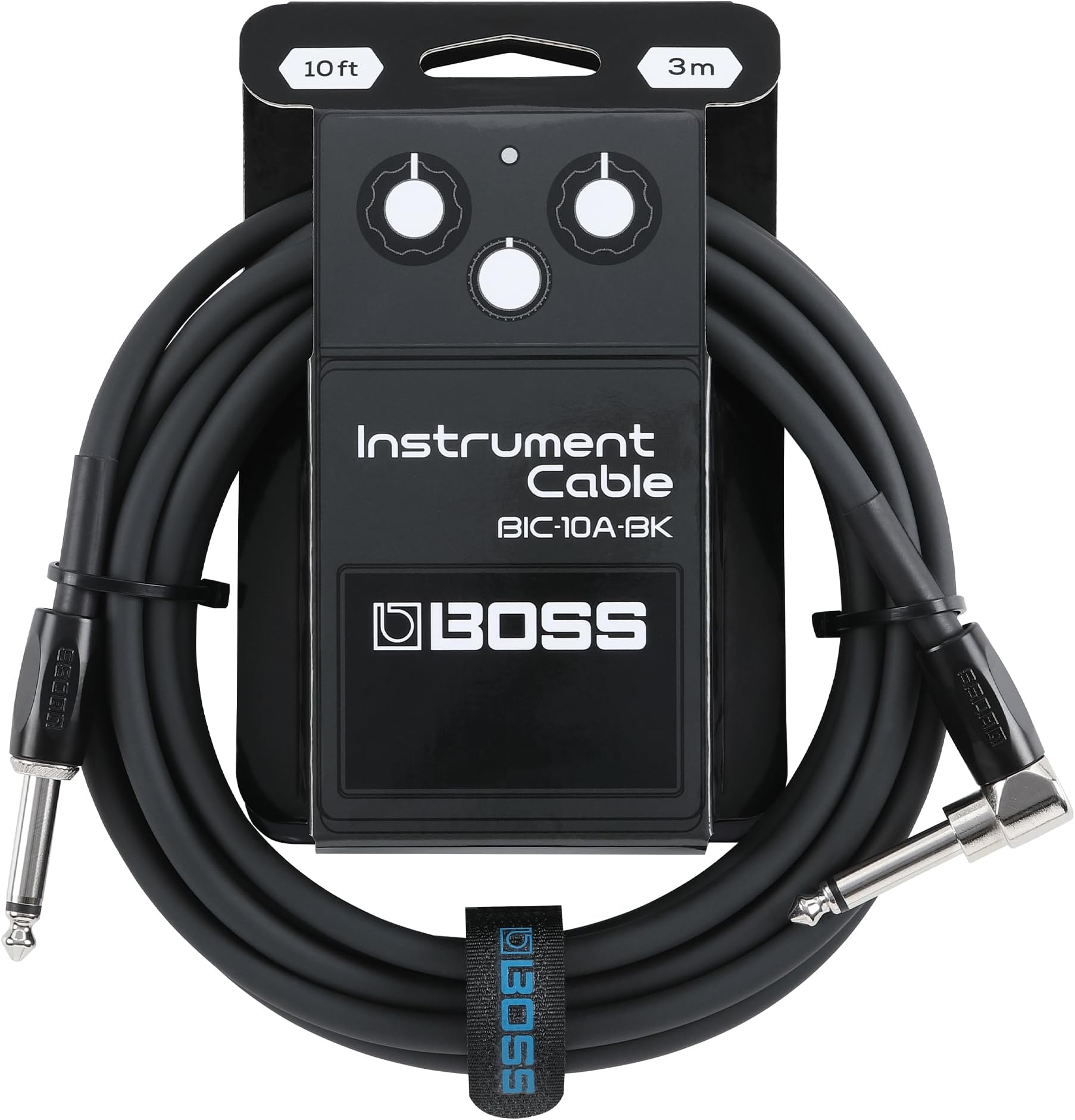 BOSS BIC-10A Series | Instrument Cable | Straight to Right-Angle ¼-Inch ...