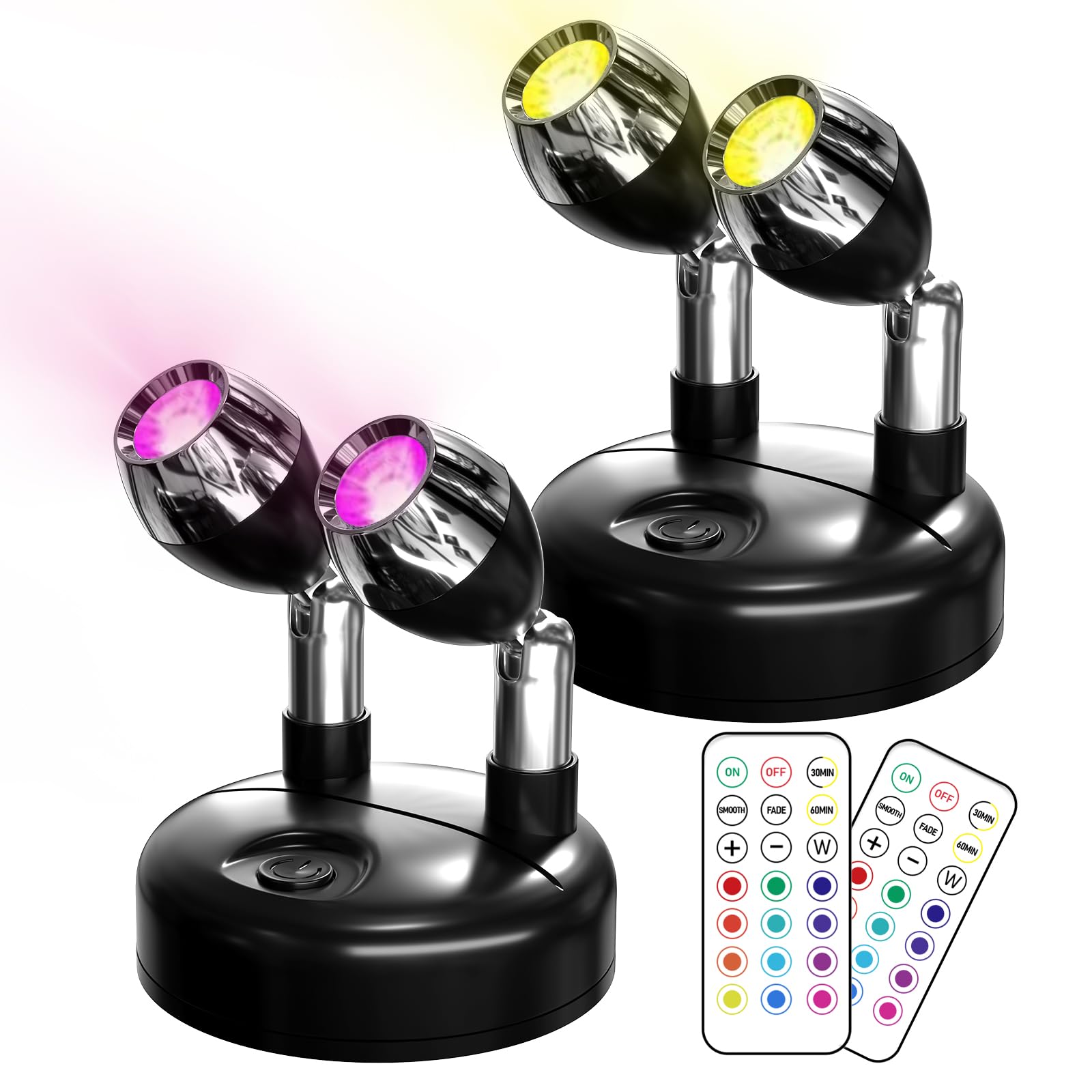 Klarlight Dual-Head Battery Operated Spotlight Indoor with Remote ...