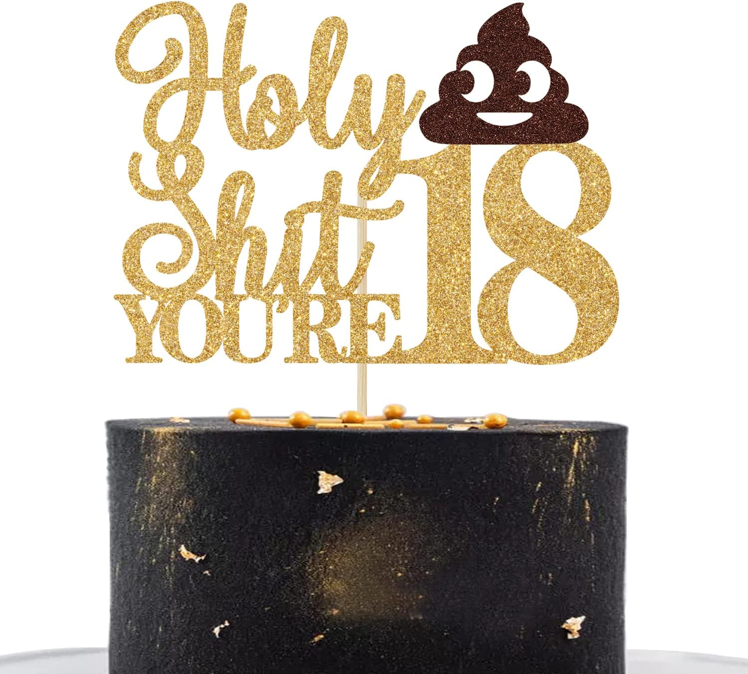 Amazon.com: Holy Shit You are 18 Cake Topper - 18& Adultish Cake ...