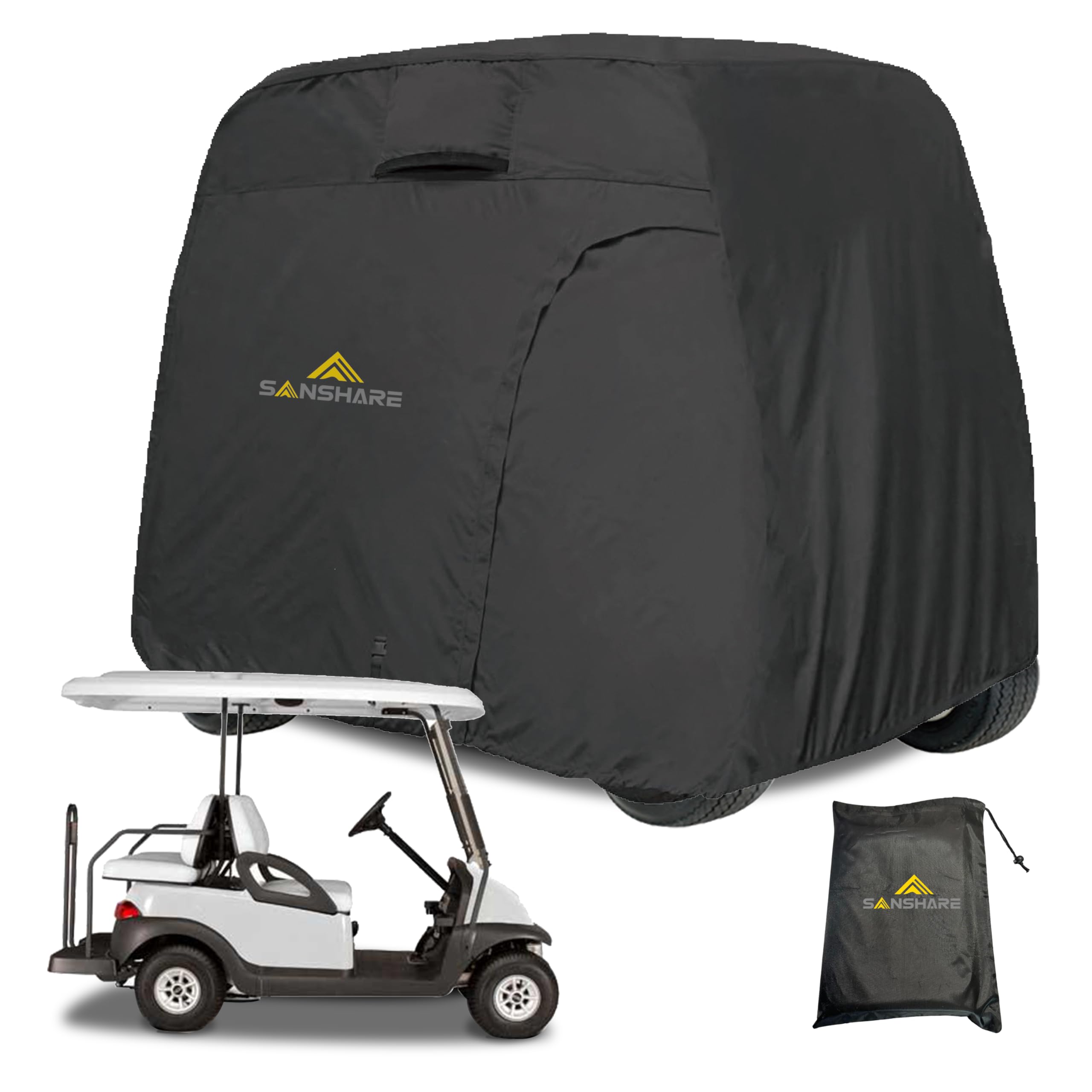 Amazon.com : SANSHARE Golf Cart Cover 2+2/4 Passenger 600D Waterproof ...