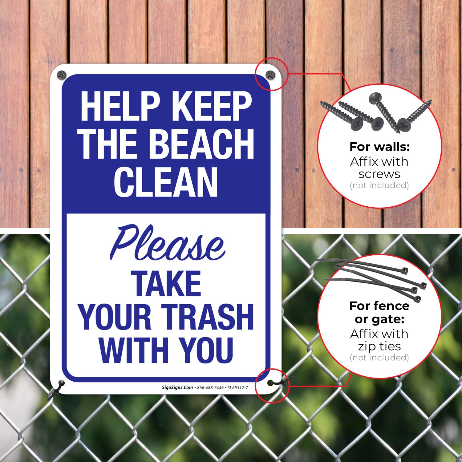 Keep Beach Clean Signs