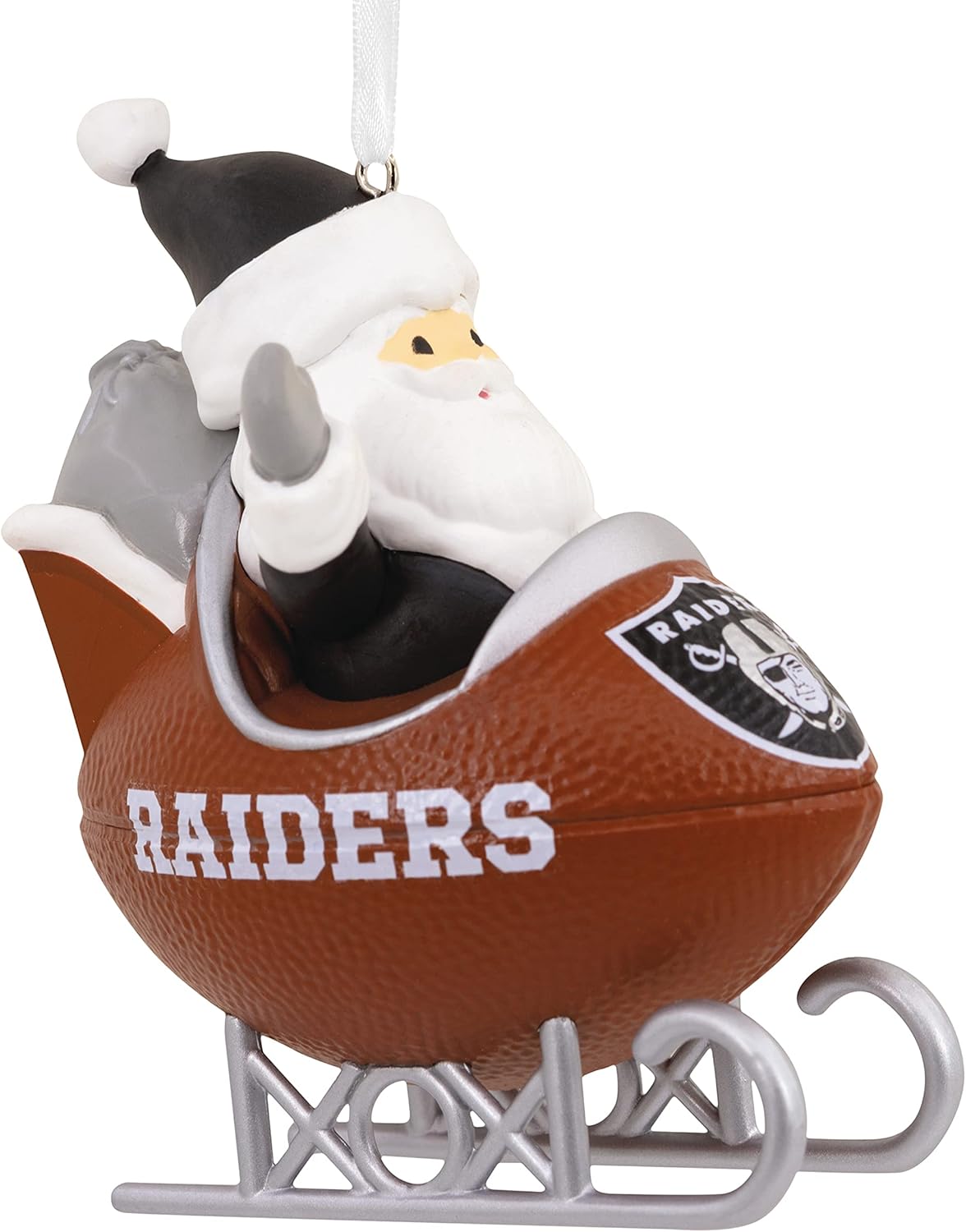 Amazon.com: Hallmark Las Vegas Raiders Santa Football Sled Christmas ...