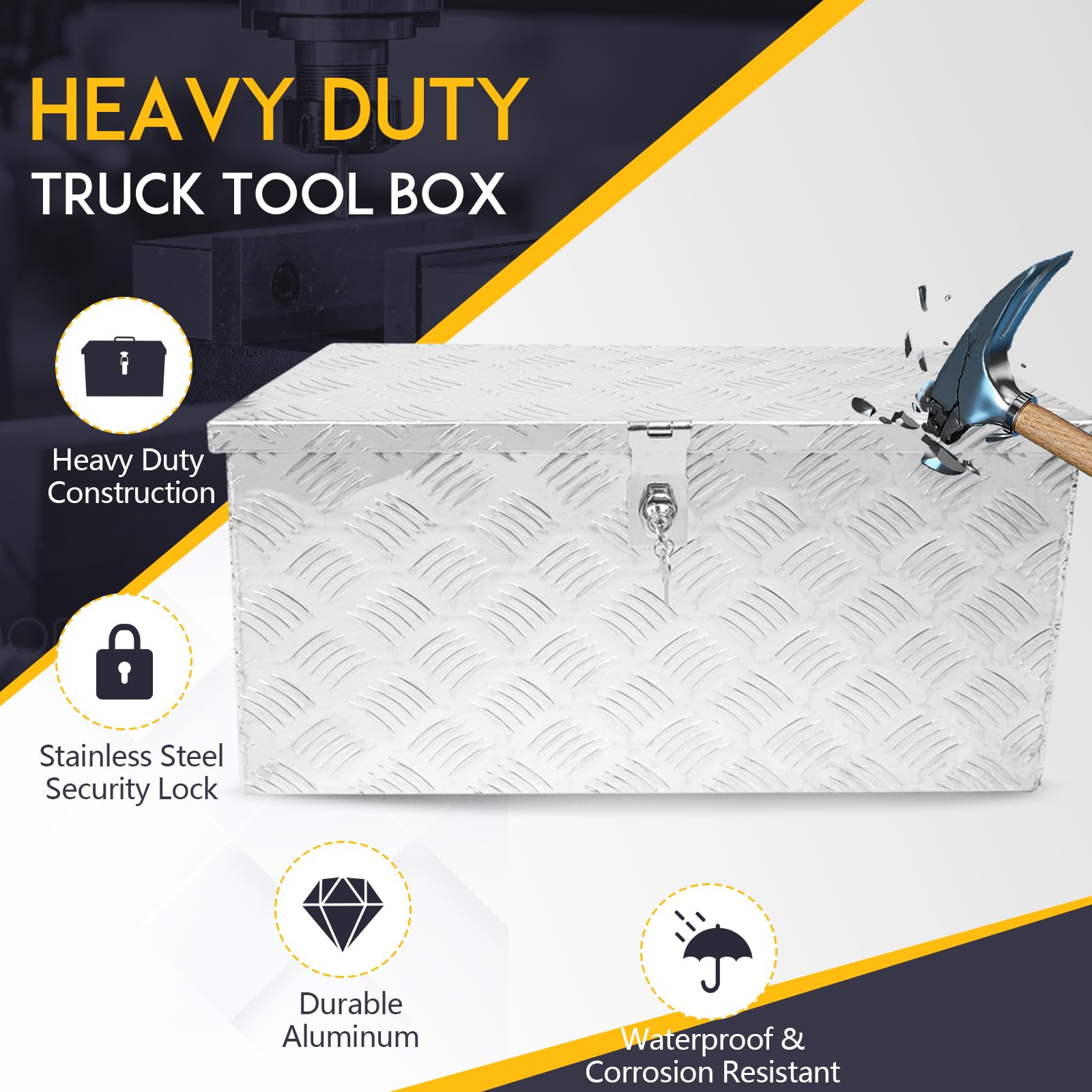 Snapklik.com : Dexepe Truck Bed Tool Box Aluminum Heavy Duty Bar Tread ...