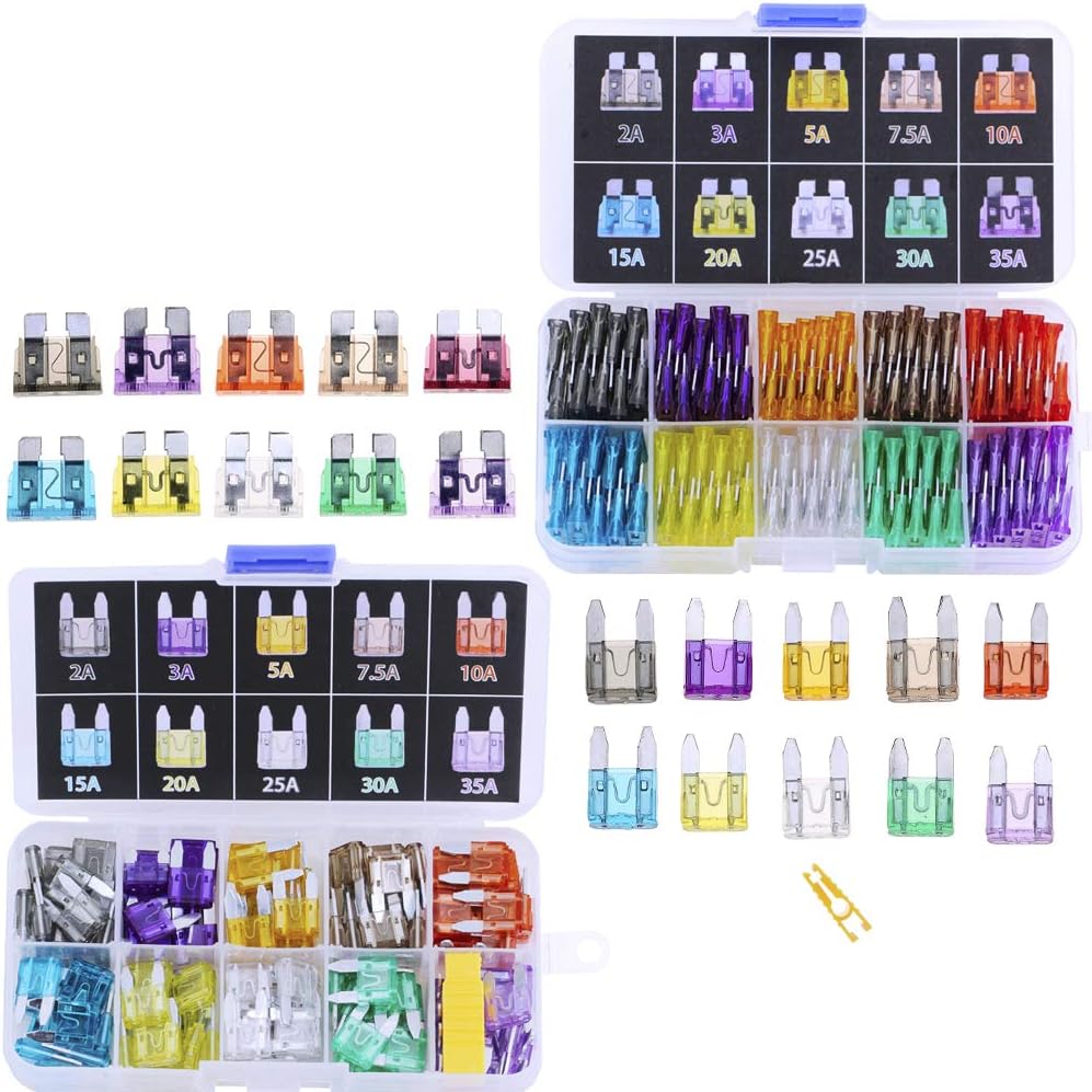 Blade Car Fuses Assortment Kit 220PCS –Standard & Mini (2A/3A/5A/7.5A ...