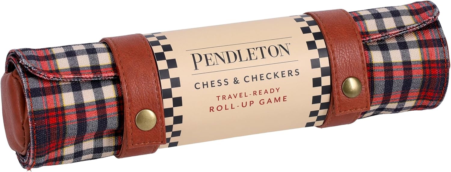 Amazon.com: Pendleton Red Black Check Pattern Chess & Checkers - Travel ...