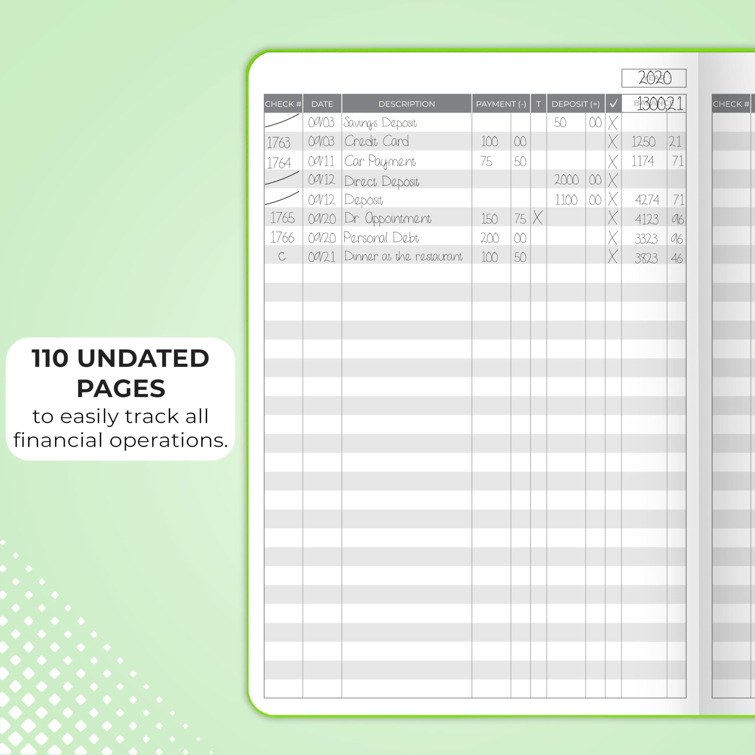 Snapklik.com : Check Register Book - Deluxe Transaction Register ...