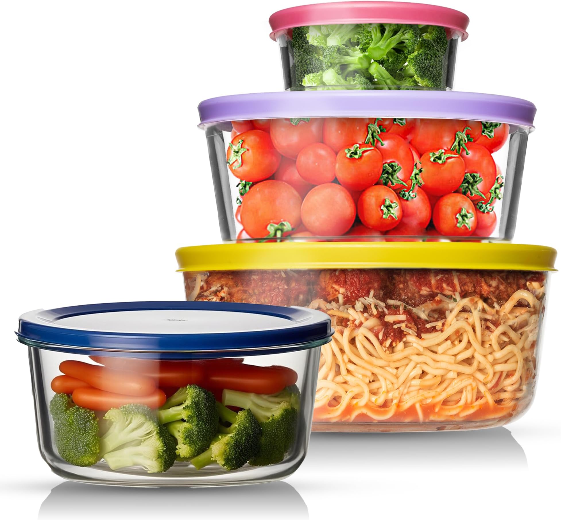 Amazon.com: Chef Buddy Glass Food Storage Containers with Snap Lids- 10 ...