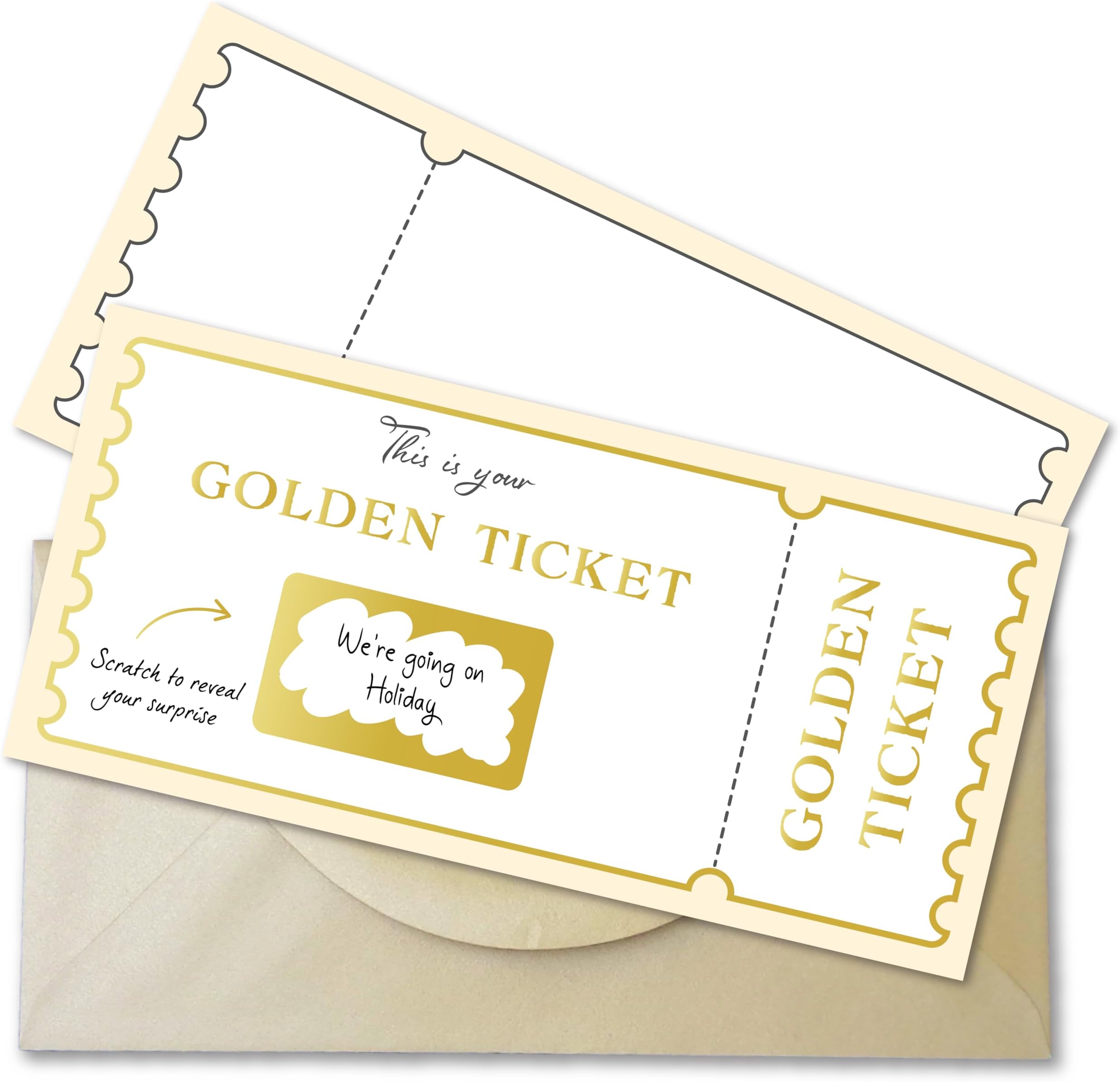 WenmthG 2 PCS Golden Ticket Scratch Card Reveal, Golden Ticket Scratch ...