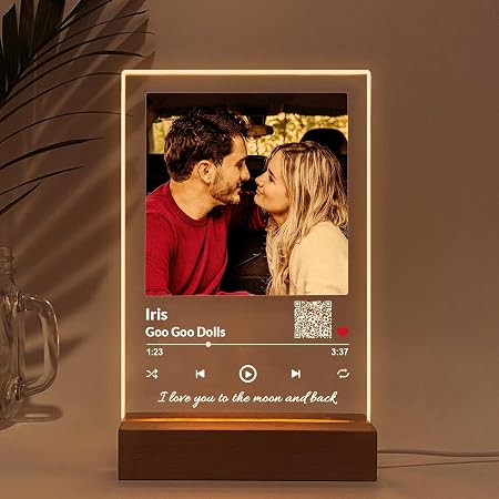 Wucidici Custom Music Video Plaque with QR Code, Personalized Acrylic ...