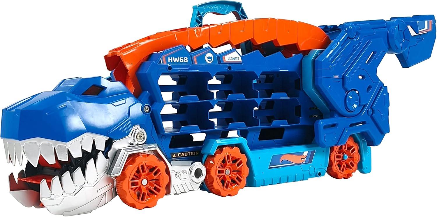 Amazon.com: Hot Wheels City Ultimate Hauler, Transforms into Stomping T ...