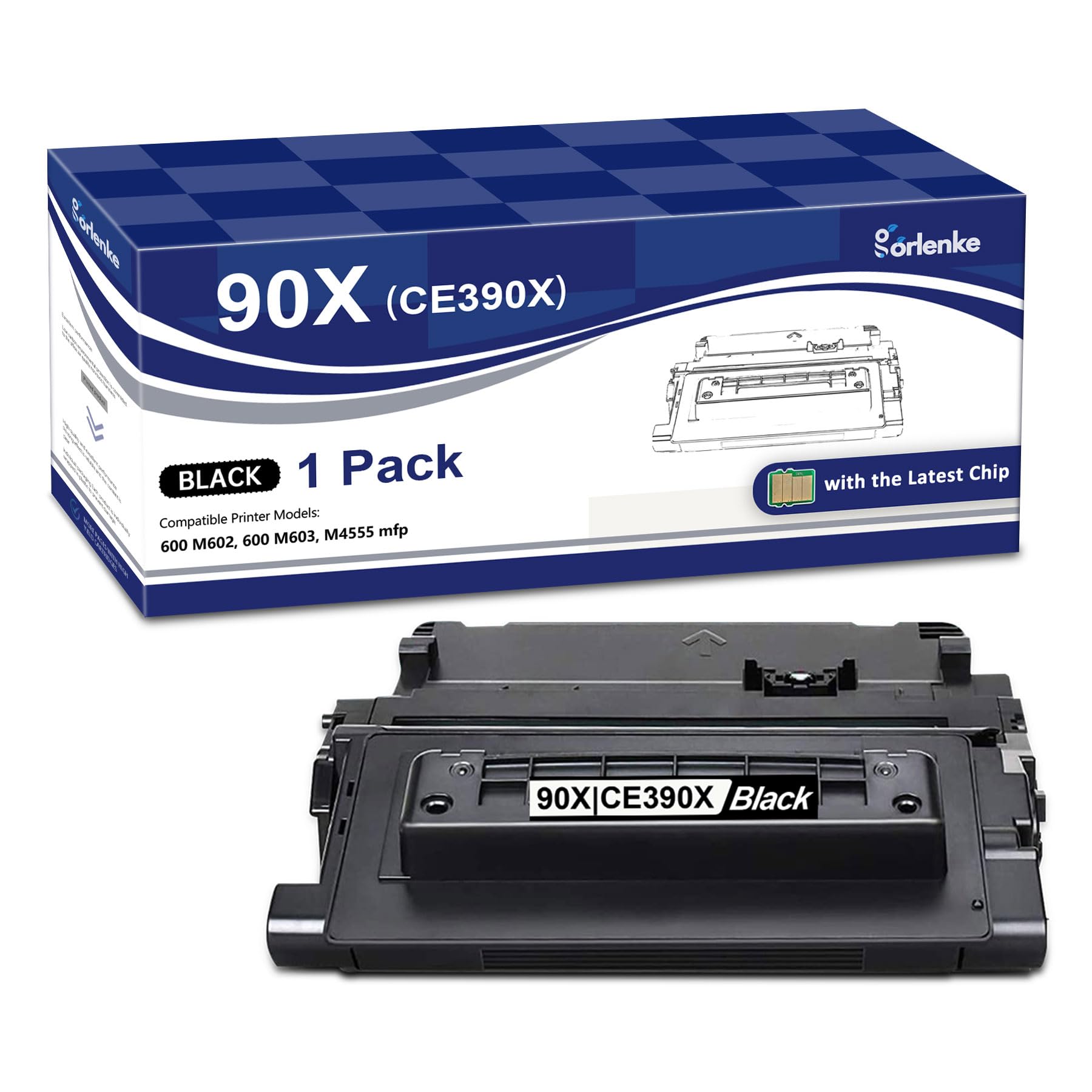 Amazon.com: 90X High-yield Black Toner Cartridge with Chip (1-Pack ...
