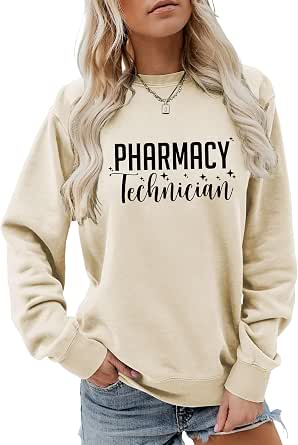 Amazon.com: Enviarbrillo Pharmacy Technician Sweatshirt for Women ...
