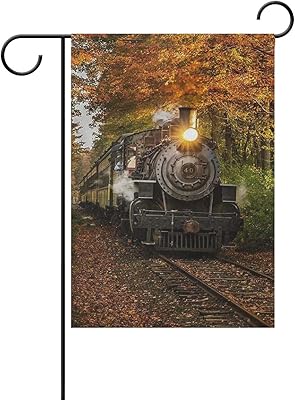 Amazon.com : ClustersN Steam Train Yard Garden Flag 12 x 18 Inches ...