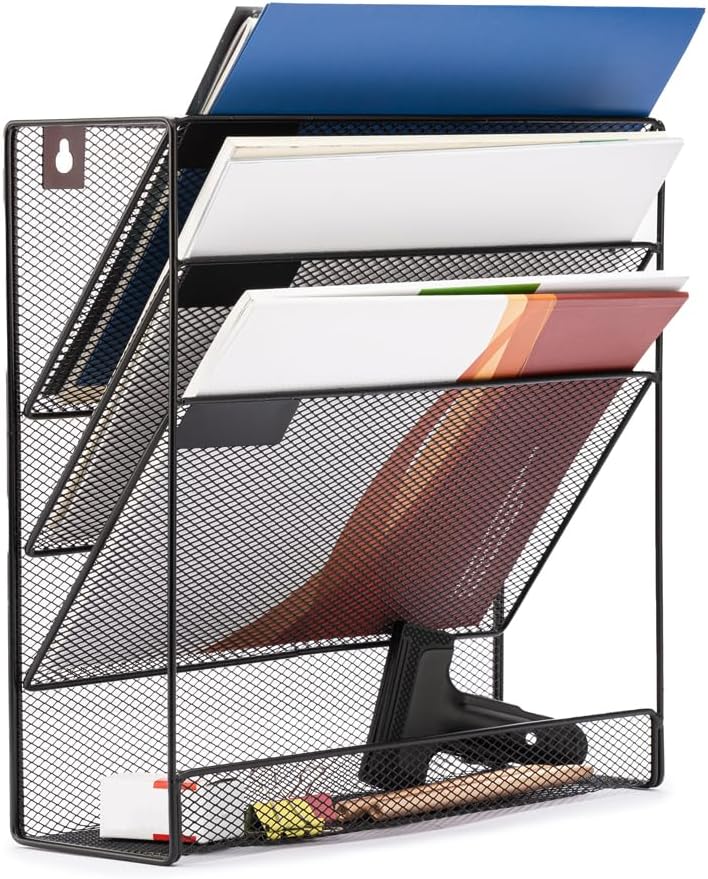 Amazon.com: MagicBean Mesh Office File Organizer,4 Tier Hanging Wall ...