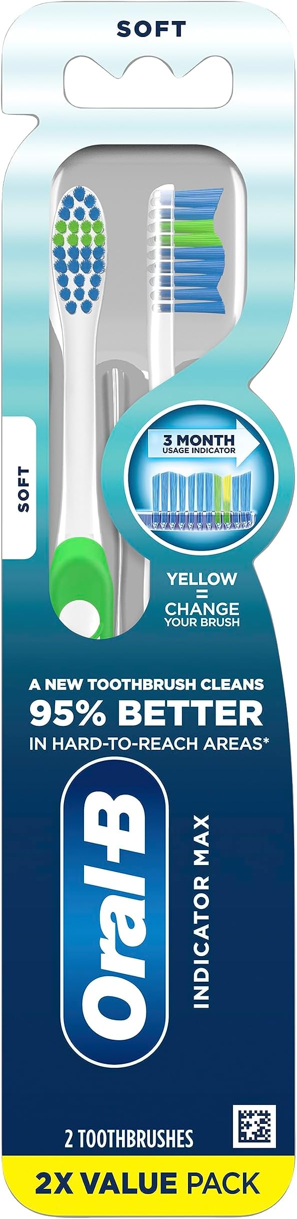Amazon.com: Oral-B Indicator Color Collection Toothbrushes, Soft, 2 Count