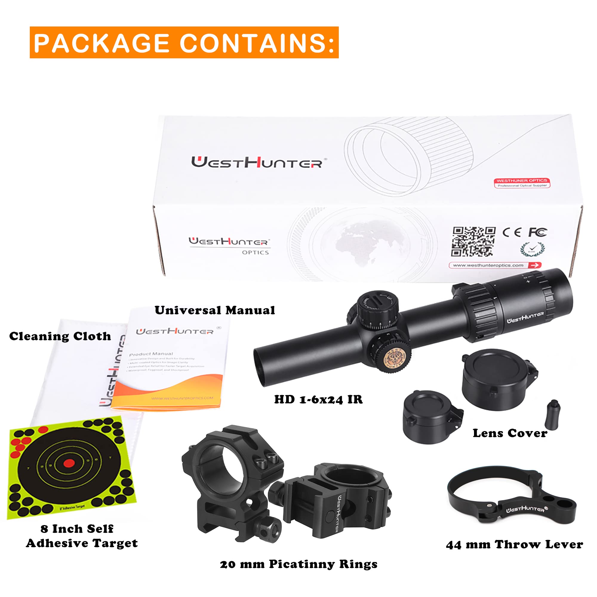 Snapklik.com : Optics HD 1-6x24 IR Riflescope, 30mm Tube Red Green ...