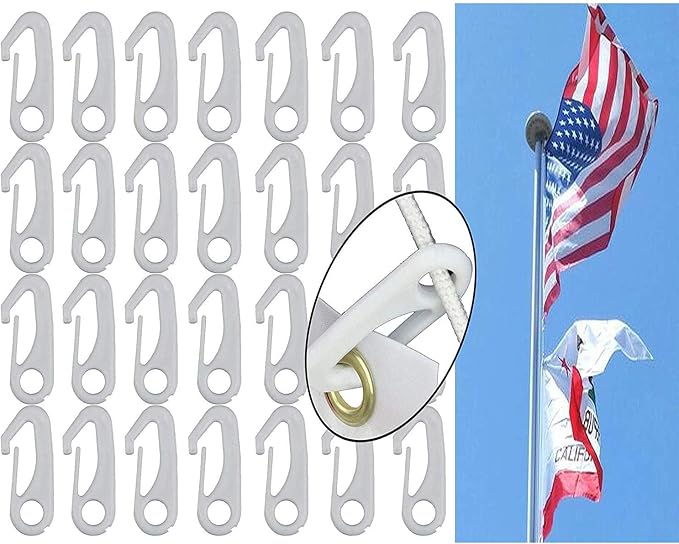 Amazon.com : Pmsanzay 28 Pack, Heavy Duty Flagpole Snap Hook Clips Pole ...