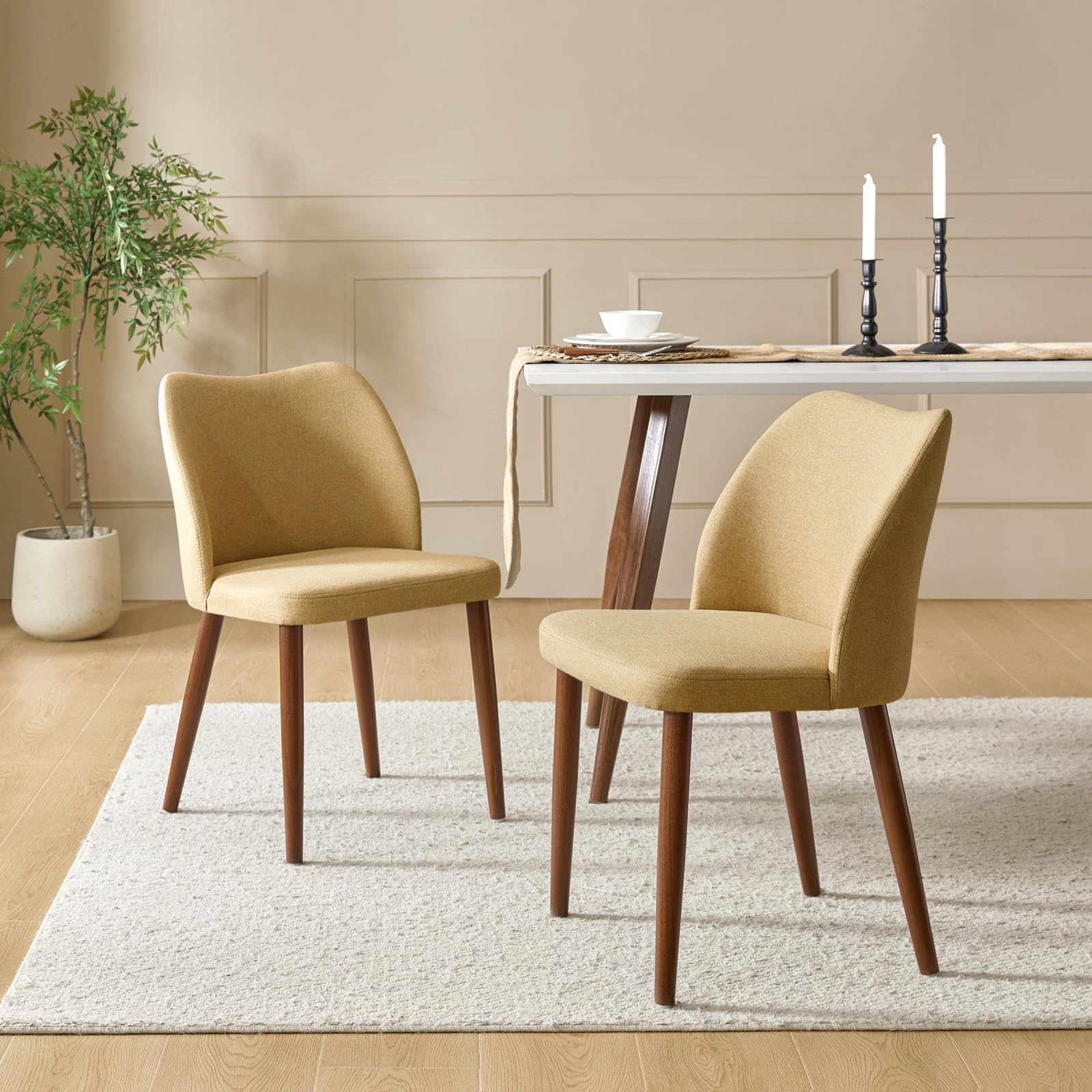 Amazon.com - HULALA HOME Upholstered Dining Chairs Set of 2, Modern ...