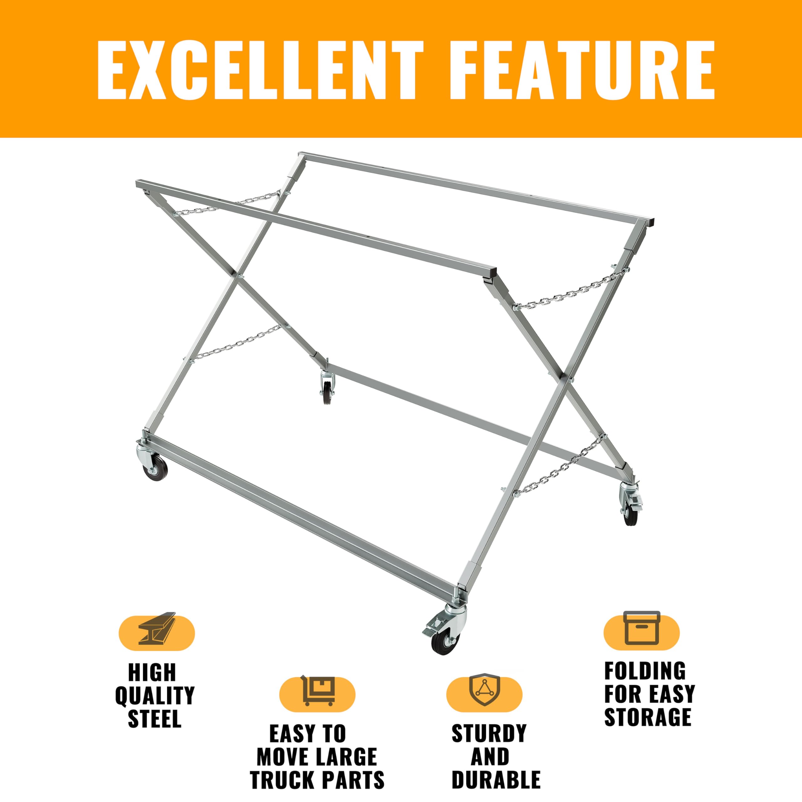 Snapklik.com : Universal Pick Up Truck Bed Dolly Foldable Auto Body ...