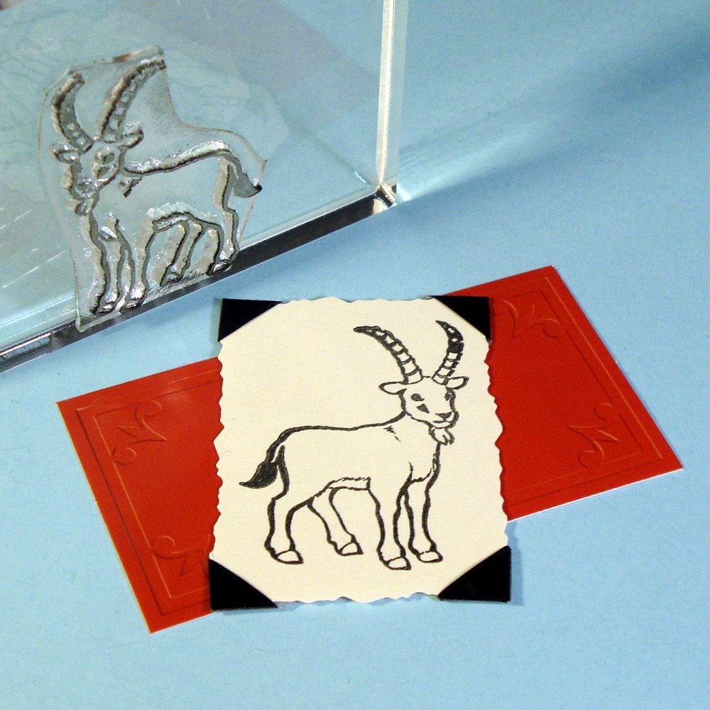 Amazon.com: Goat Stamp, clear polymer cling 2"x1.5", includes storage ...