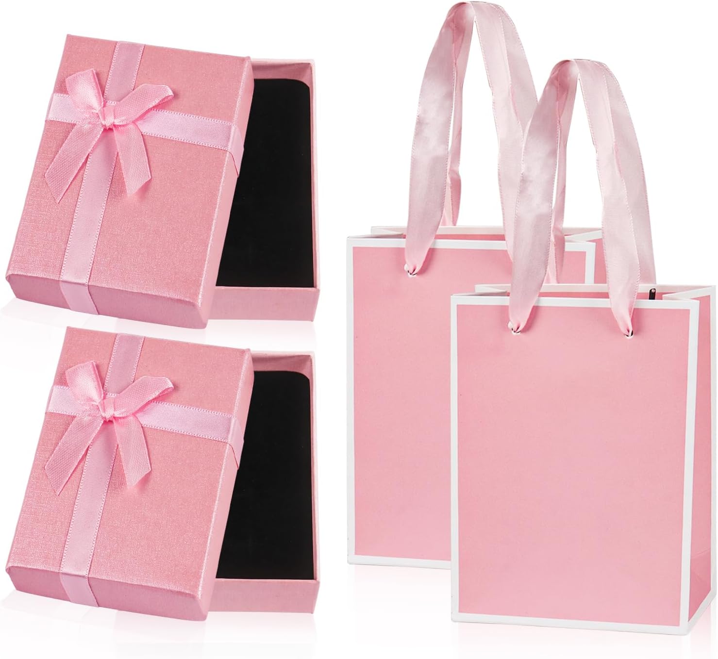 Nwvuop Small Gift Box and Bag, 9× 7× 3 cm Jewellery Box With Bow for ...