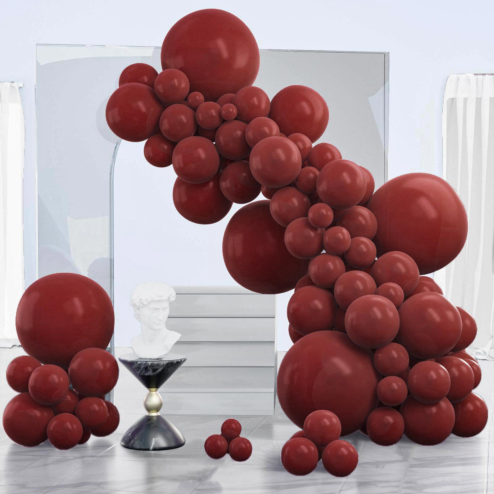 Amazon.com: PartyWoo Ruby Red Balloons, 140 pcs Dark Red Balloons ...