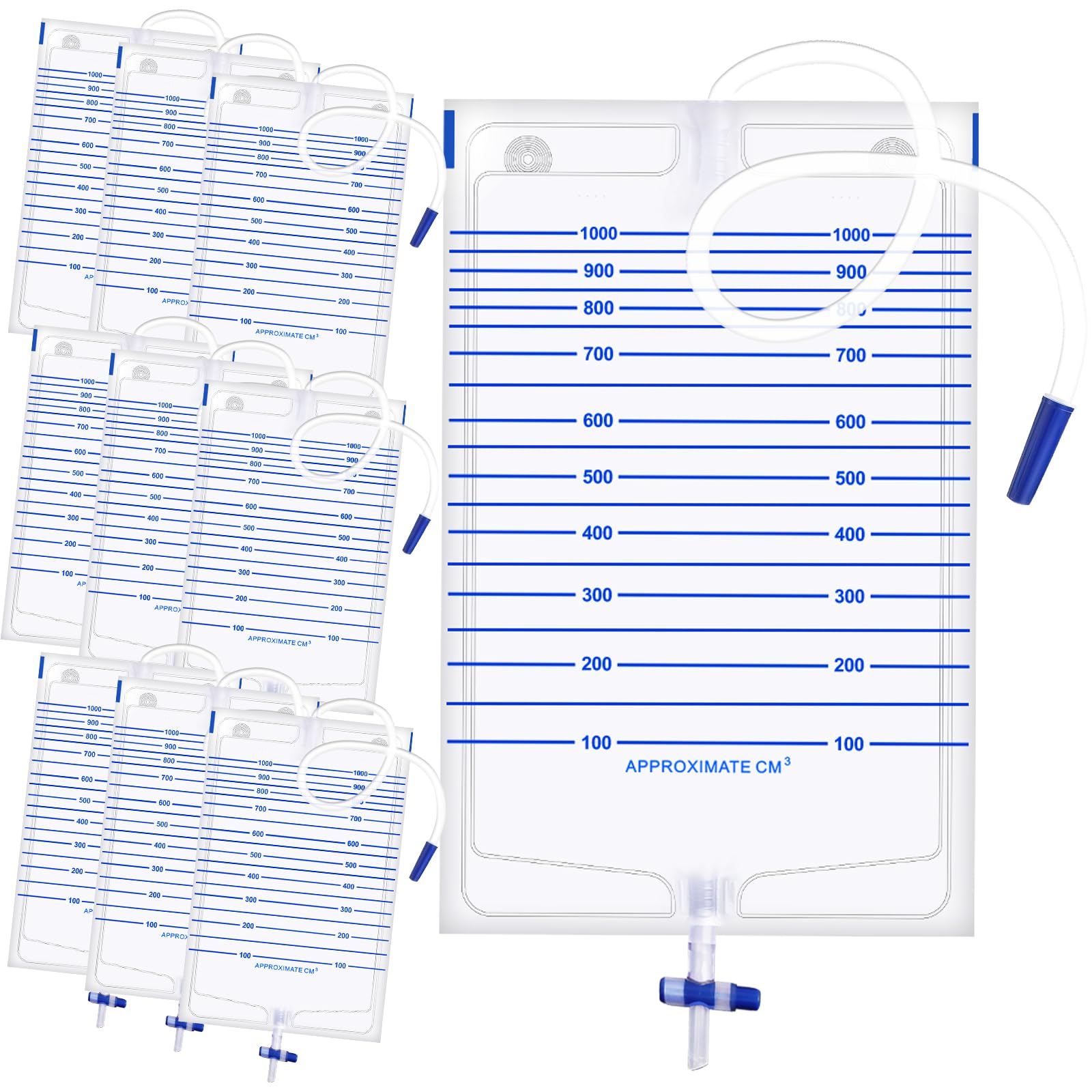 Amazon.com: YOOGUSTO 10 Pack 1000ml Urine Collection Bag with 48 ...