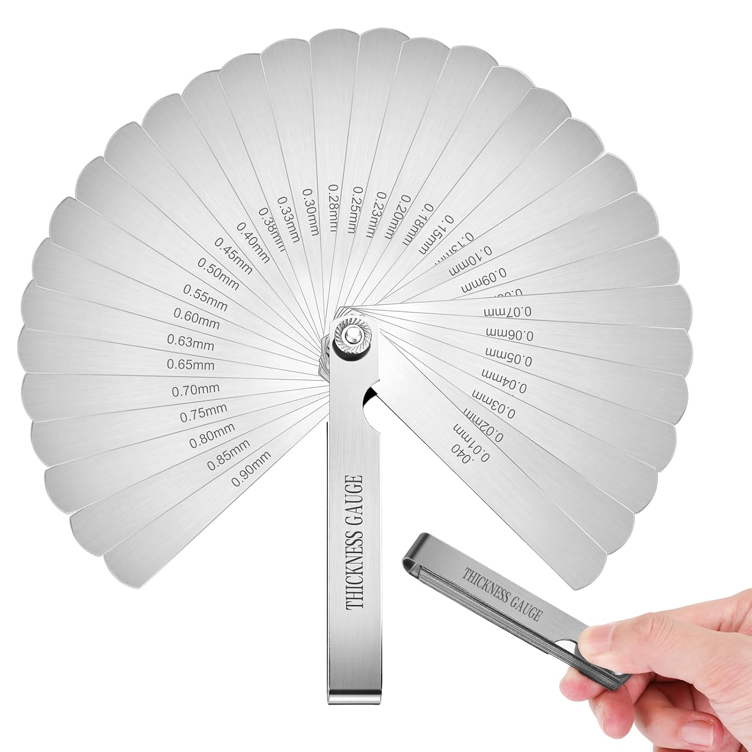 Amazon.com: 32 Blades Stainless Steel Feeler Gauge, Metric and Imperial ...