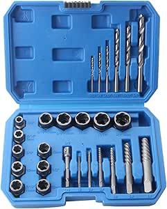 HXBER 26-Piece Bolt Extractor Set Spiral Screw Extractor Set and Drill ...