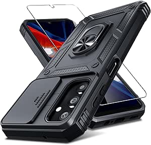 Amazon.com: Janmitta Compatible with Galaxy A25 5G Case Built in Slide Camera Lens Cover+Screen ...