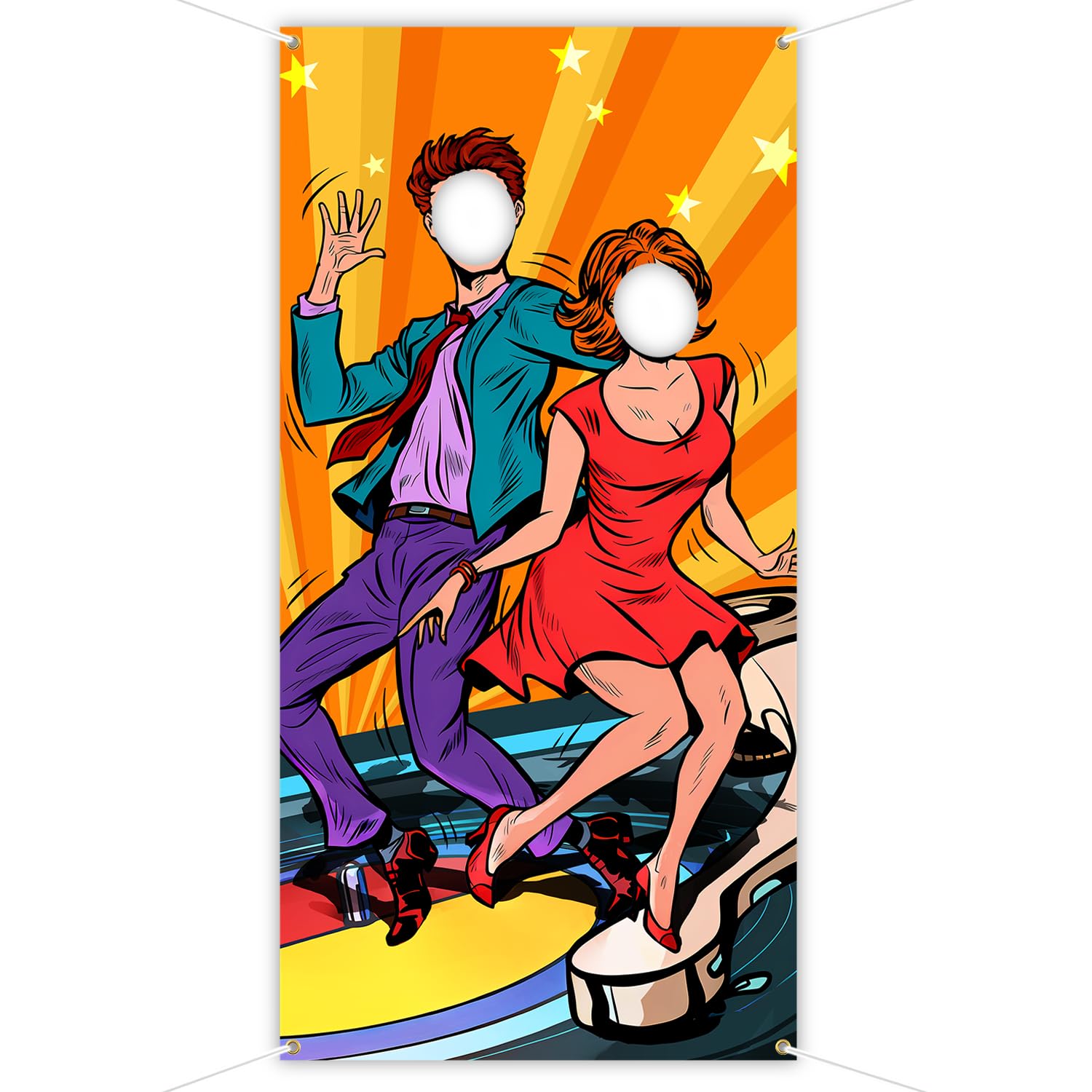 Amazon.com : Vintage Dance Backdrop 3 x 5.9 ft, 60s 70s 80s Dancer ...