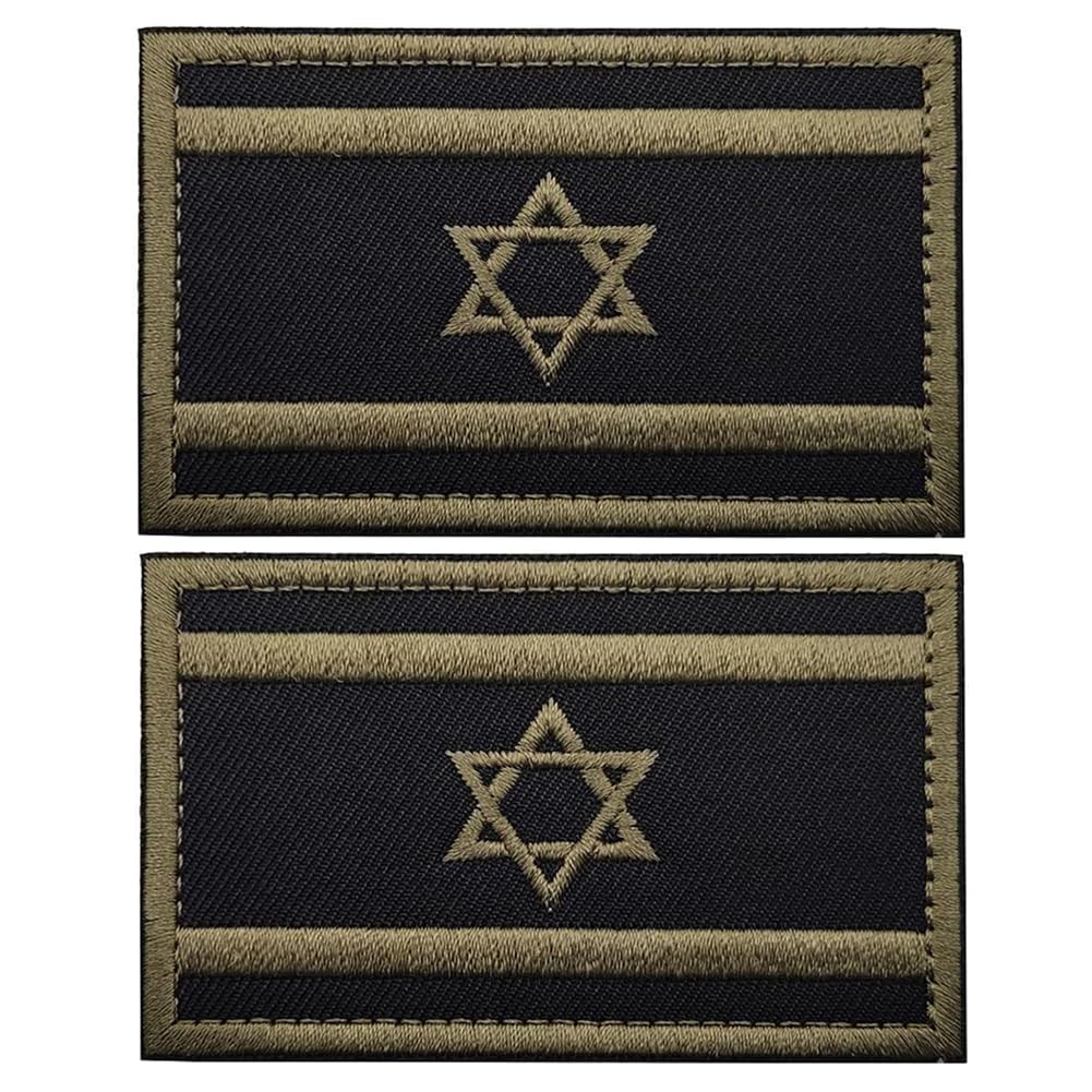 Amazon.com: 2 PCS Israel Flag Patch Sew on Embroidery Tactical Israeli IL Badges Military Morale ...