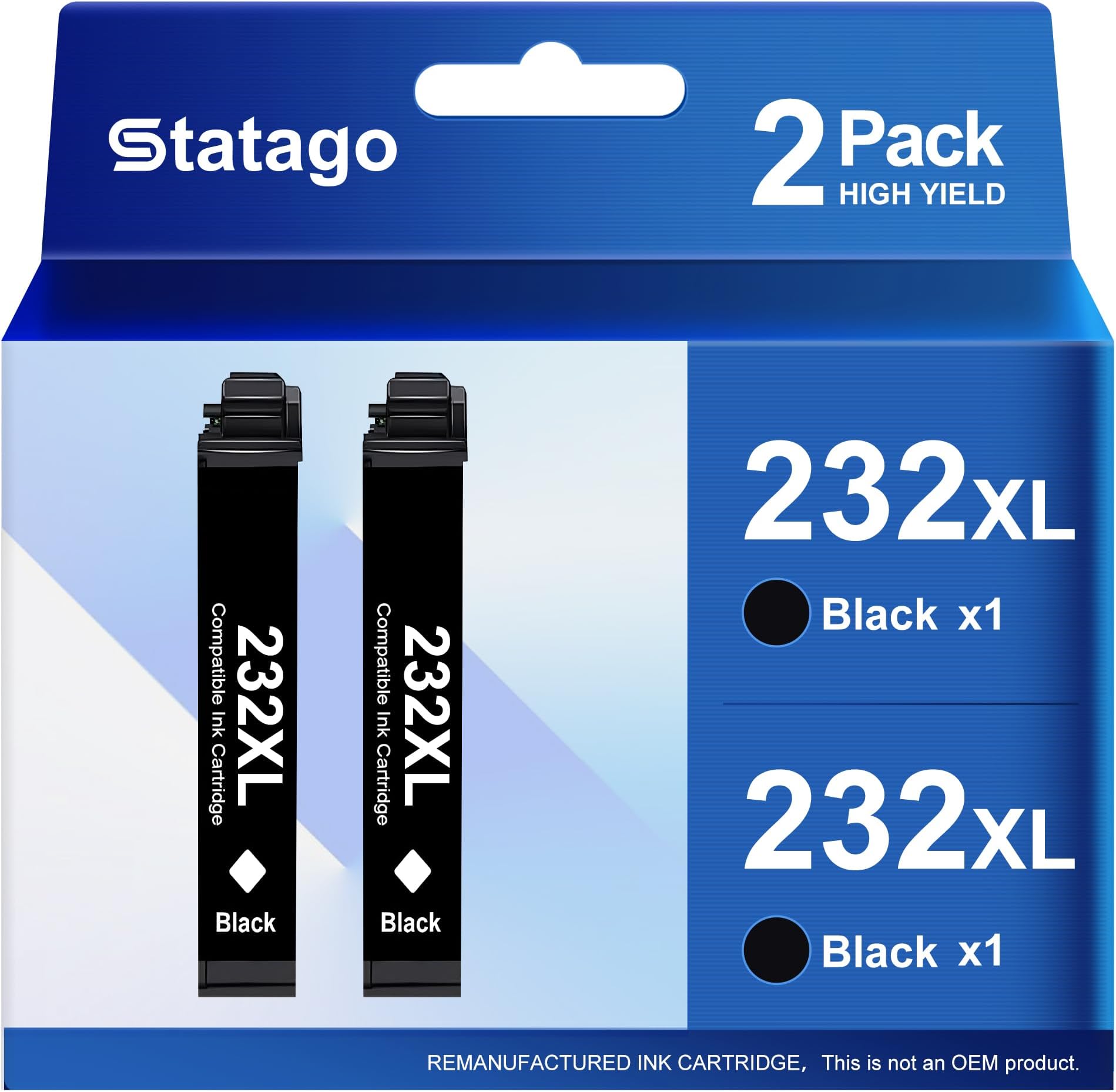 Amazon.com: Statago 232XL Ink Cartridges Black Remanufactured ...