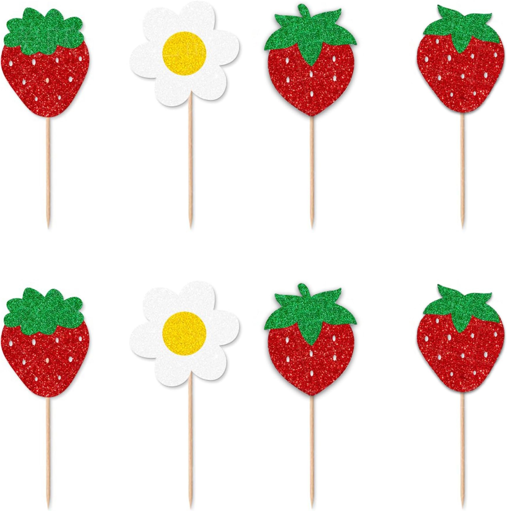 Amazon.com: Strawberry - Edible Cupcake Toppers - 1.8" cupcake (20 ...
